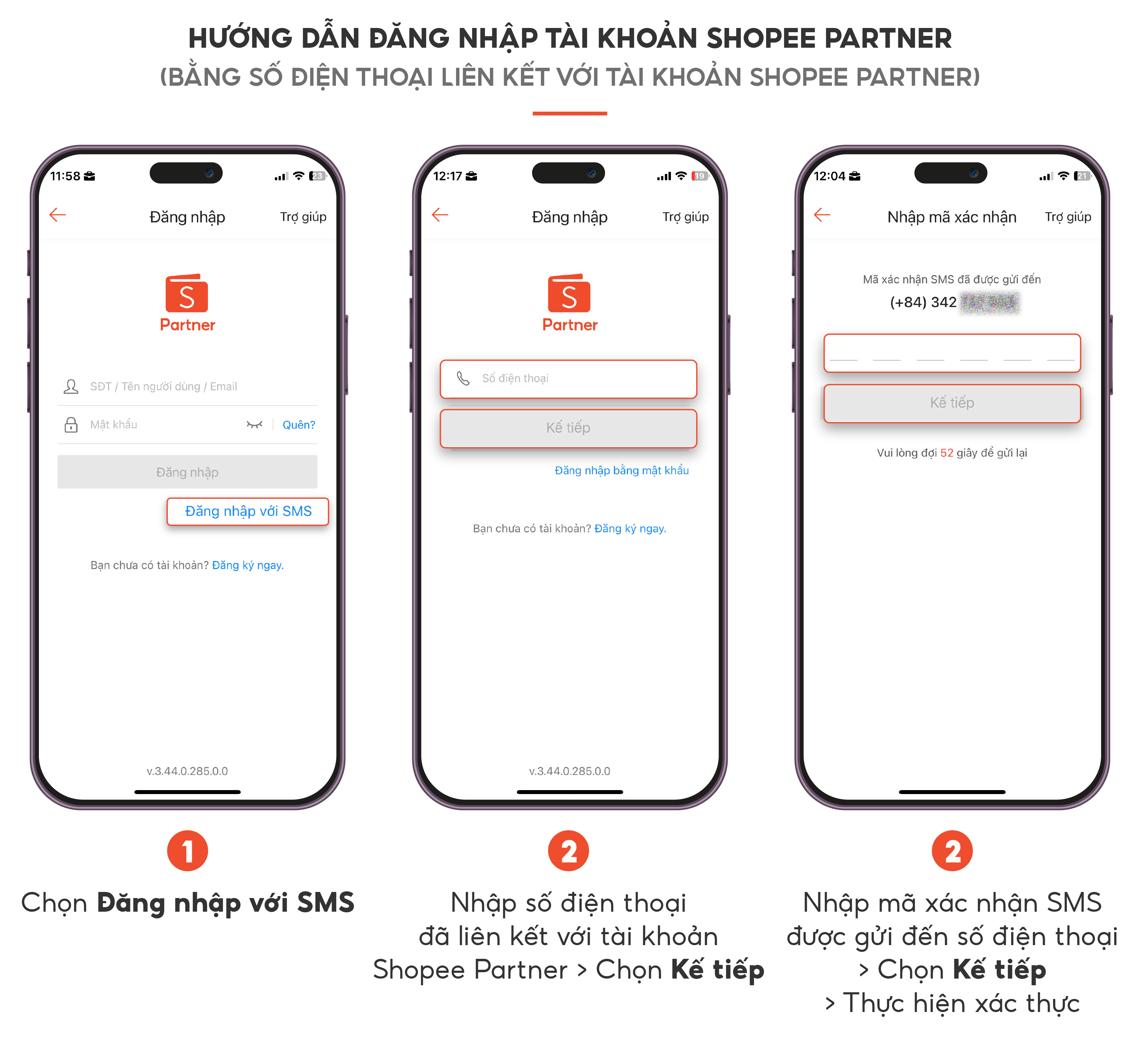 Đăng nhập tài khoản Shopee Partner